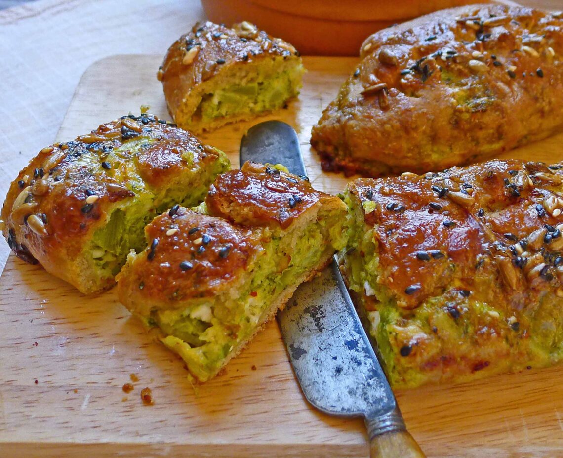 Spicy, Stuffed Bread with Broccoli or Spinach and Cheese - Aglaia's ...