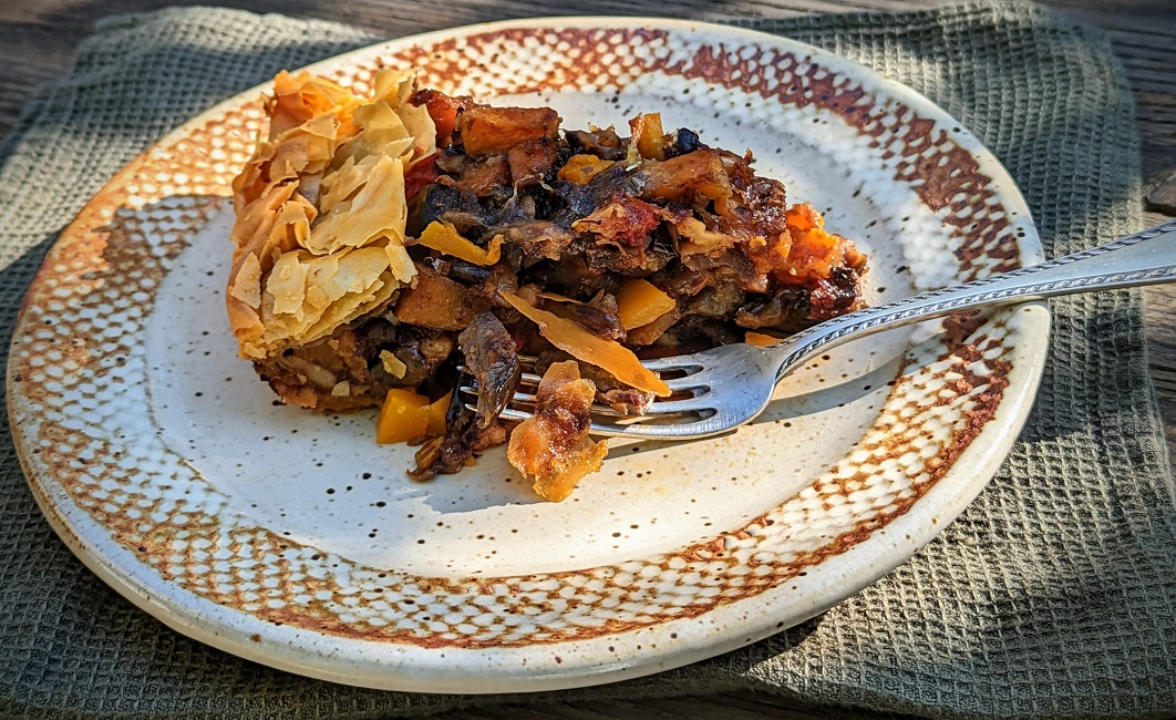 Eggplant and Squash pie with Peper, Cumin, and Walnuts - Aglaia's Table ...